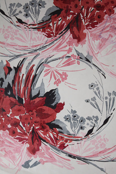 Antique Screen Printed French Textile Design - Art Nouveau Swirls – The ...